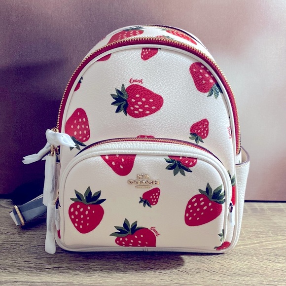 Coach | Bags | Coach Mini Court Backpack Strawberry Nwt | Poshmark